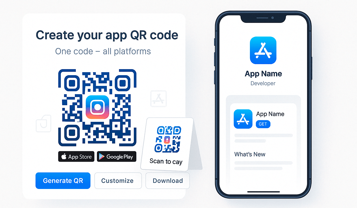 App Download QR Code Generator — smart routing to store